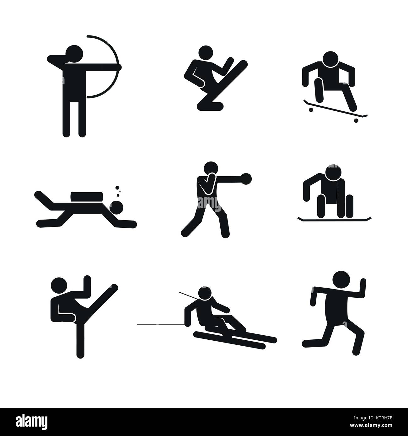 Sport Abstract Symbol Vector Illustration Graphic Design Set Stock ...