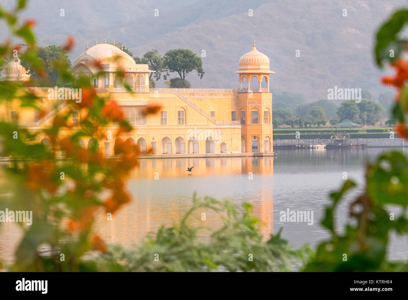 The Water Palace, or Jal Mahal, in the middle of the Man Sagar Lake in ...