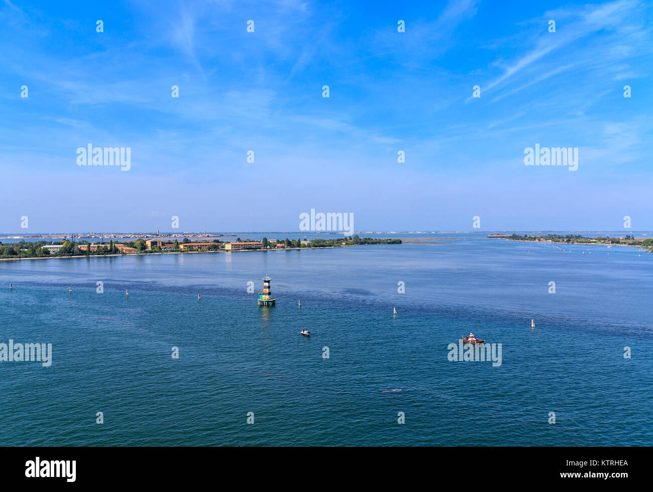 Navigation Beacons in Channel Approach to Venice Stock Photo - Alamy