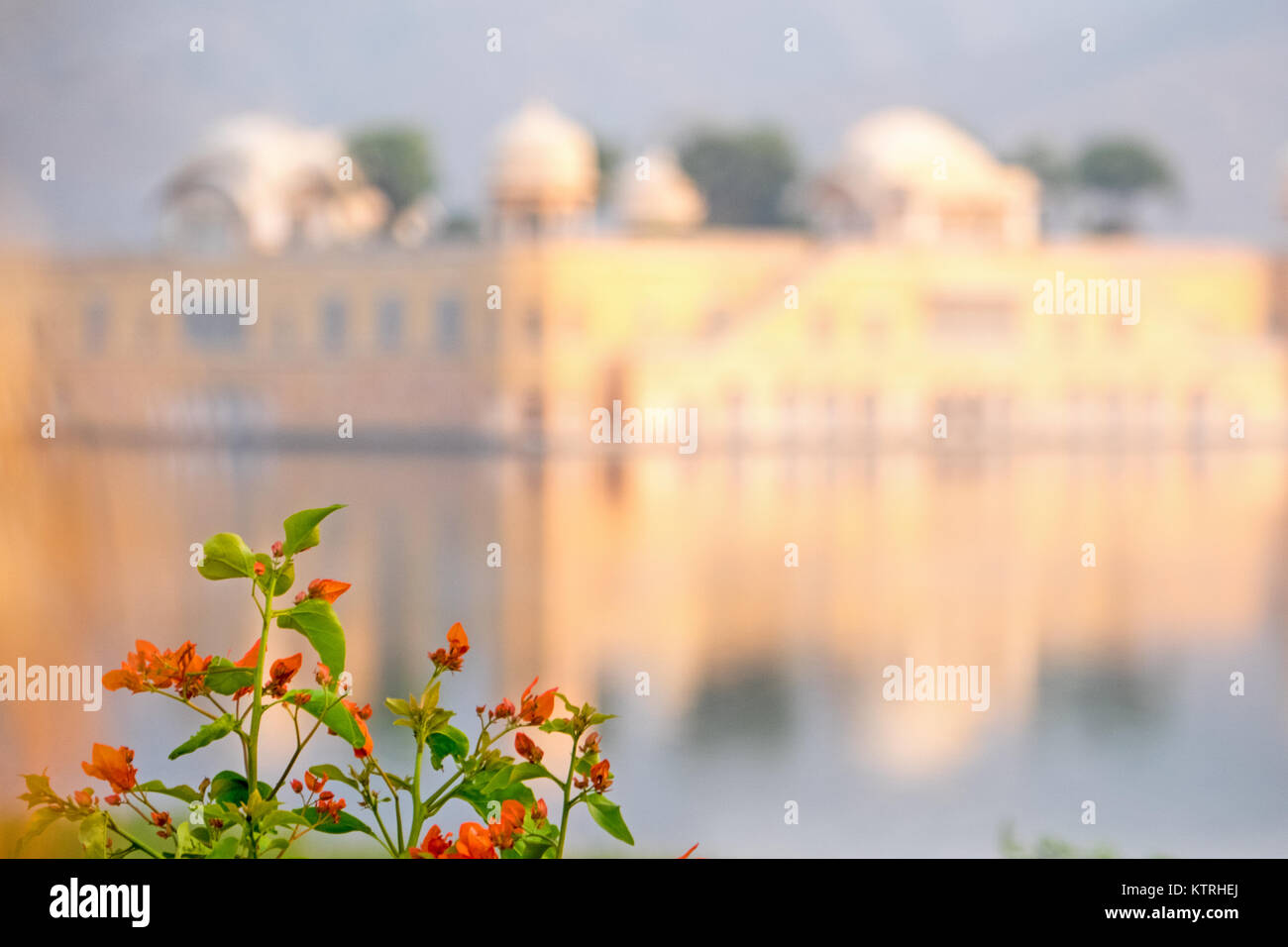 The Water Palace, or Jal Mahal, in the middle of the Man Sagar Lake in ...