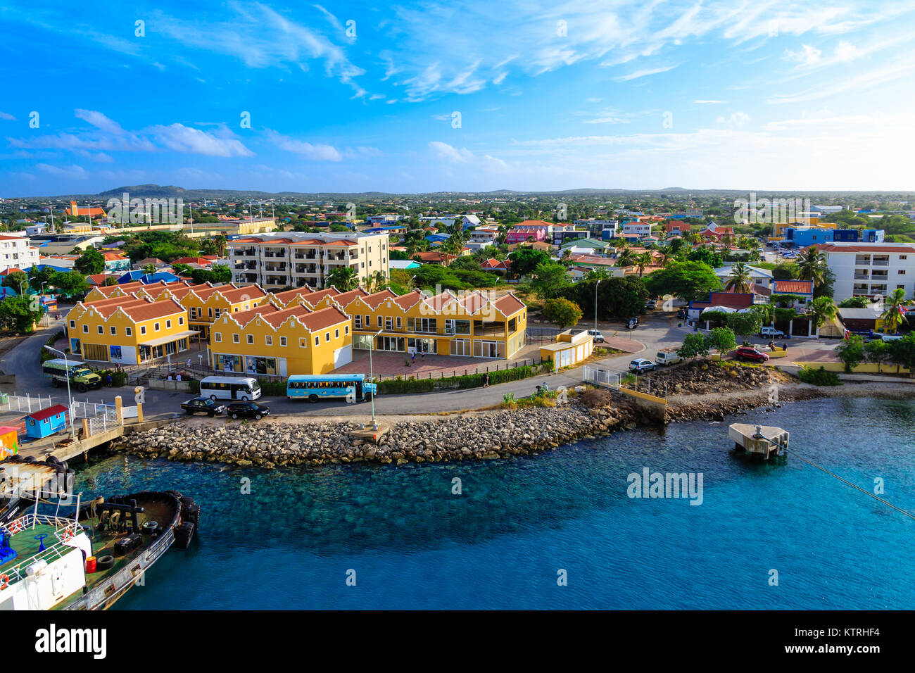The Colorful waterfront and harbor of Bonaire Stock Photo - Alamy