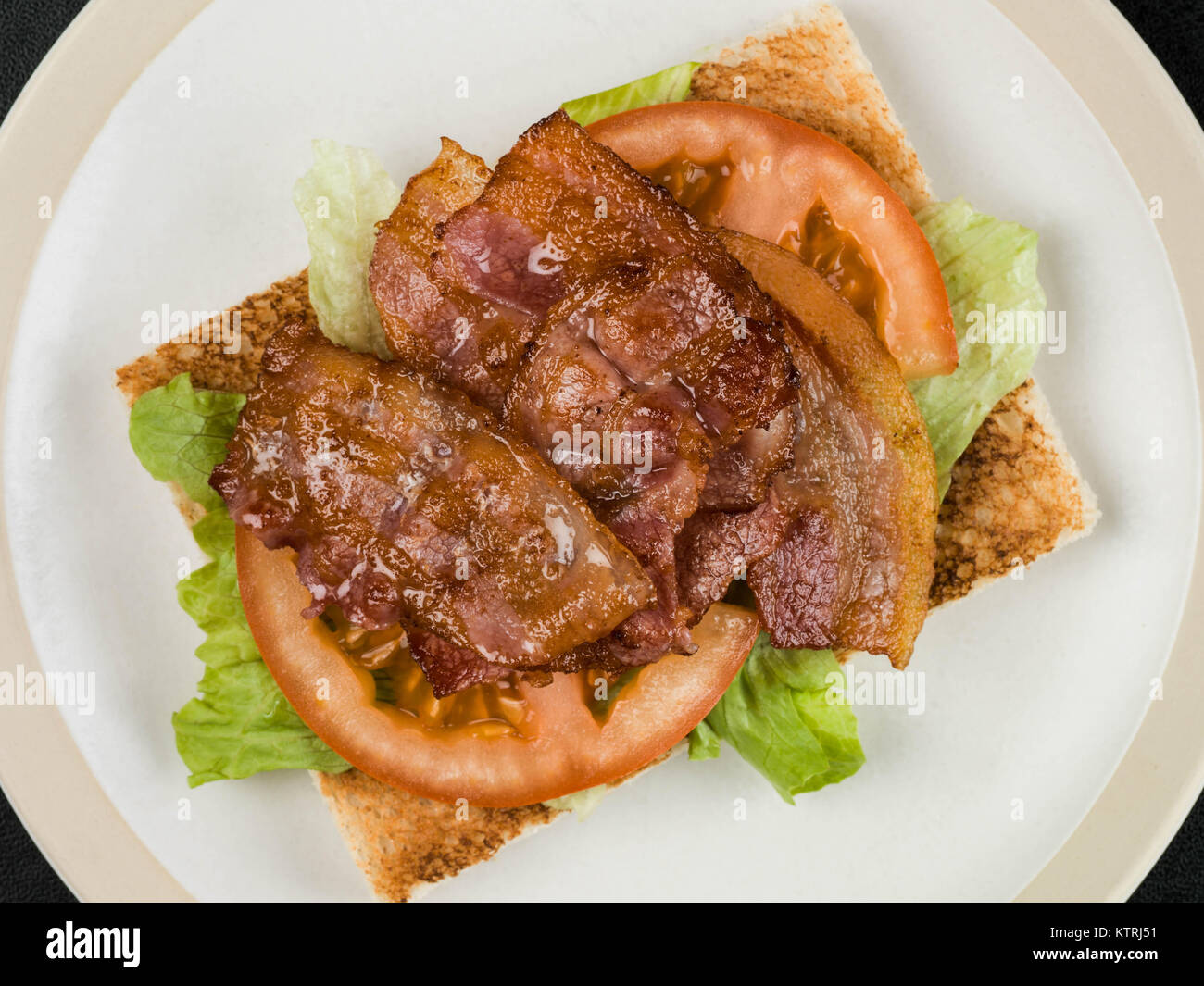 Bacon Lettuce and Tomato on Toast Healthy Breakfast Food Stock Photo ...