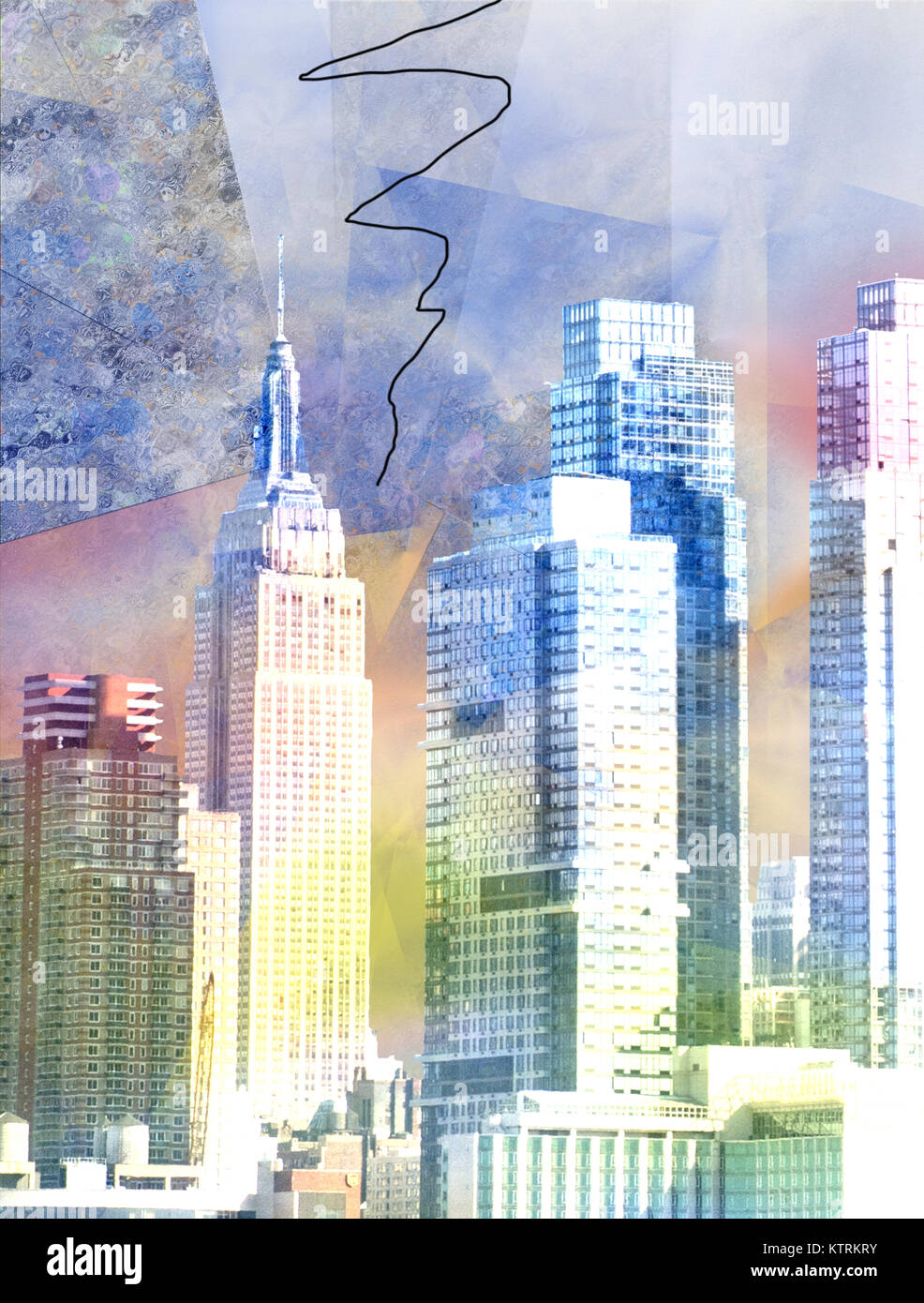 Abstract skyscrapers paint hi-res stock photography and images - Alamy