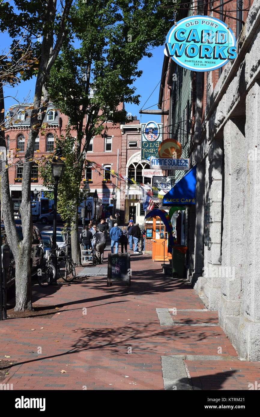A street along the waterfront in Portland, Maine Stock Photo - Alamy