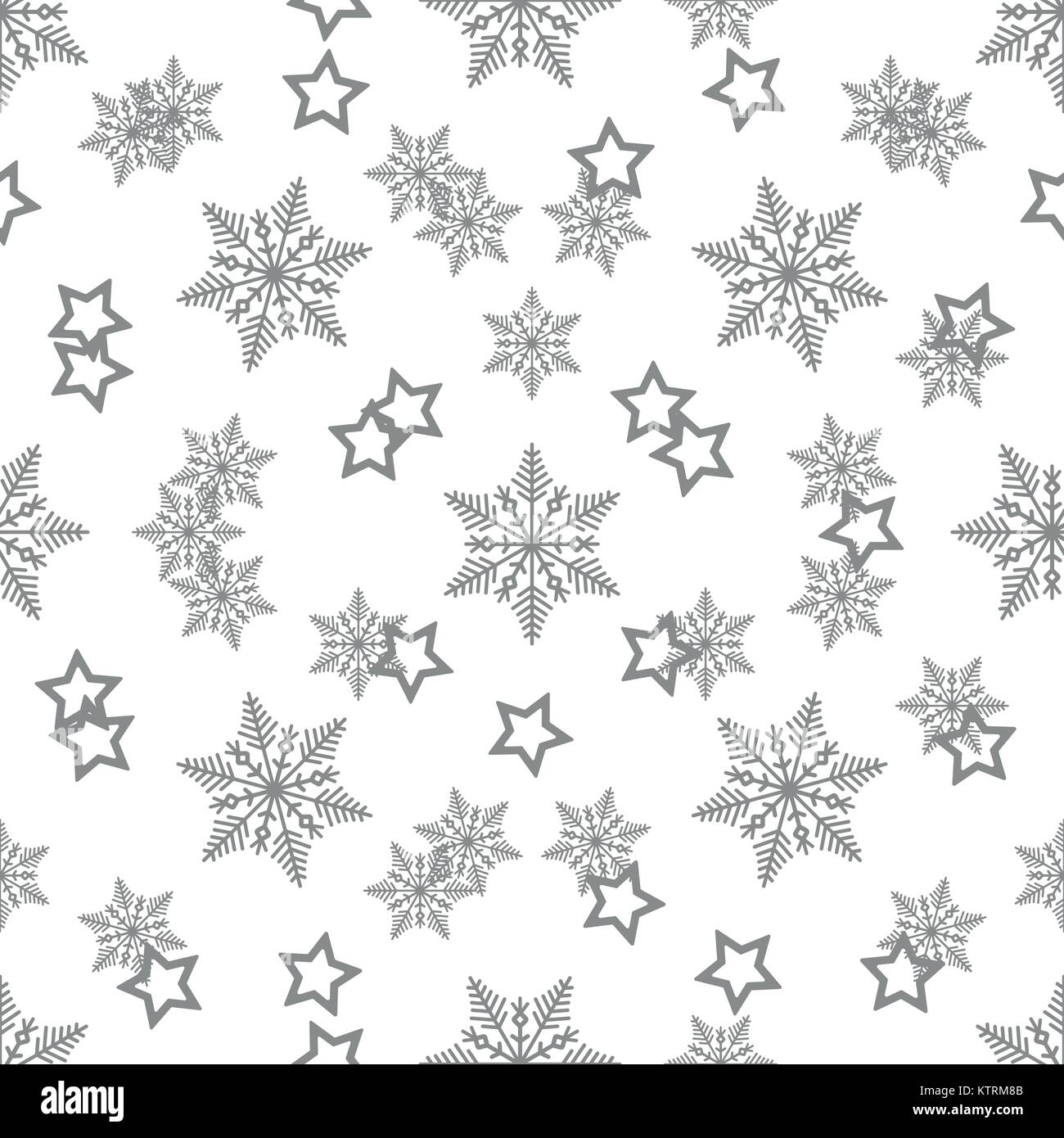 Star and Snowflake Seamless Pattern. Abstract seamless pattern with ...