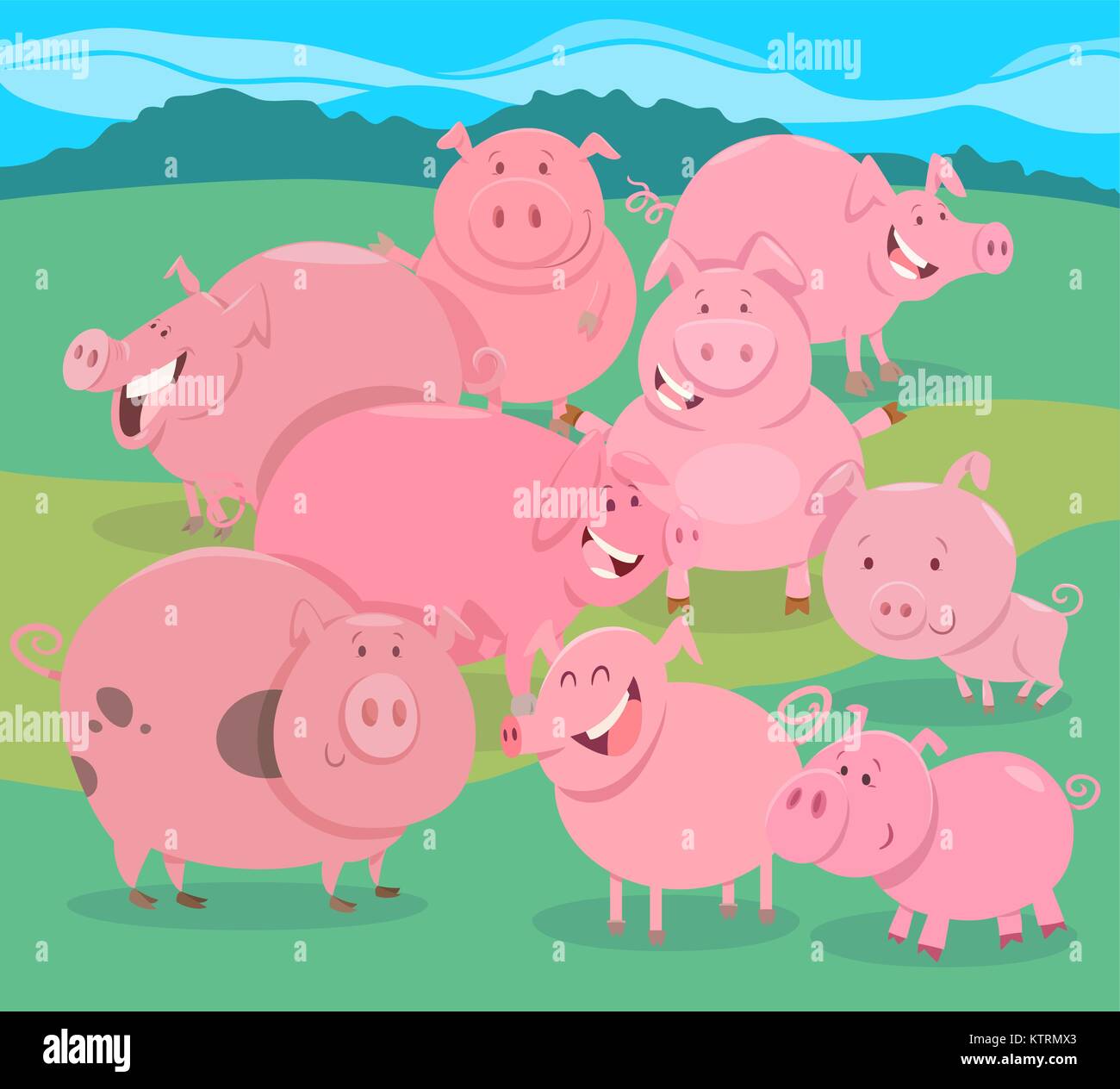 Piglet group Stock Vector Images - Alamy