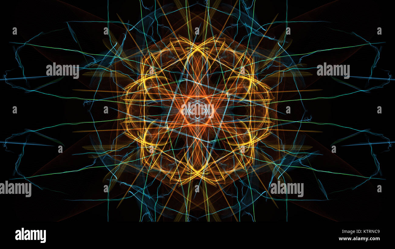 Symmetrical and colorful design made by digital graphic. Silk symmetry ...