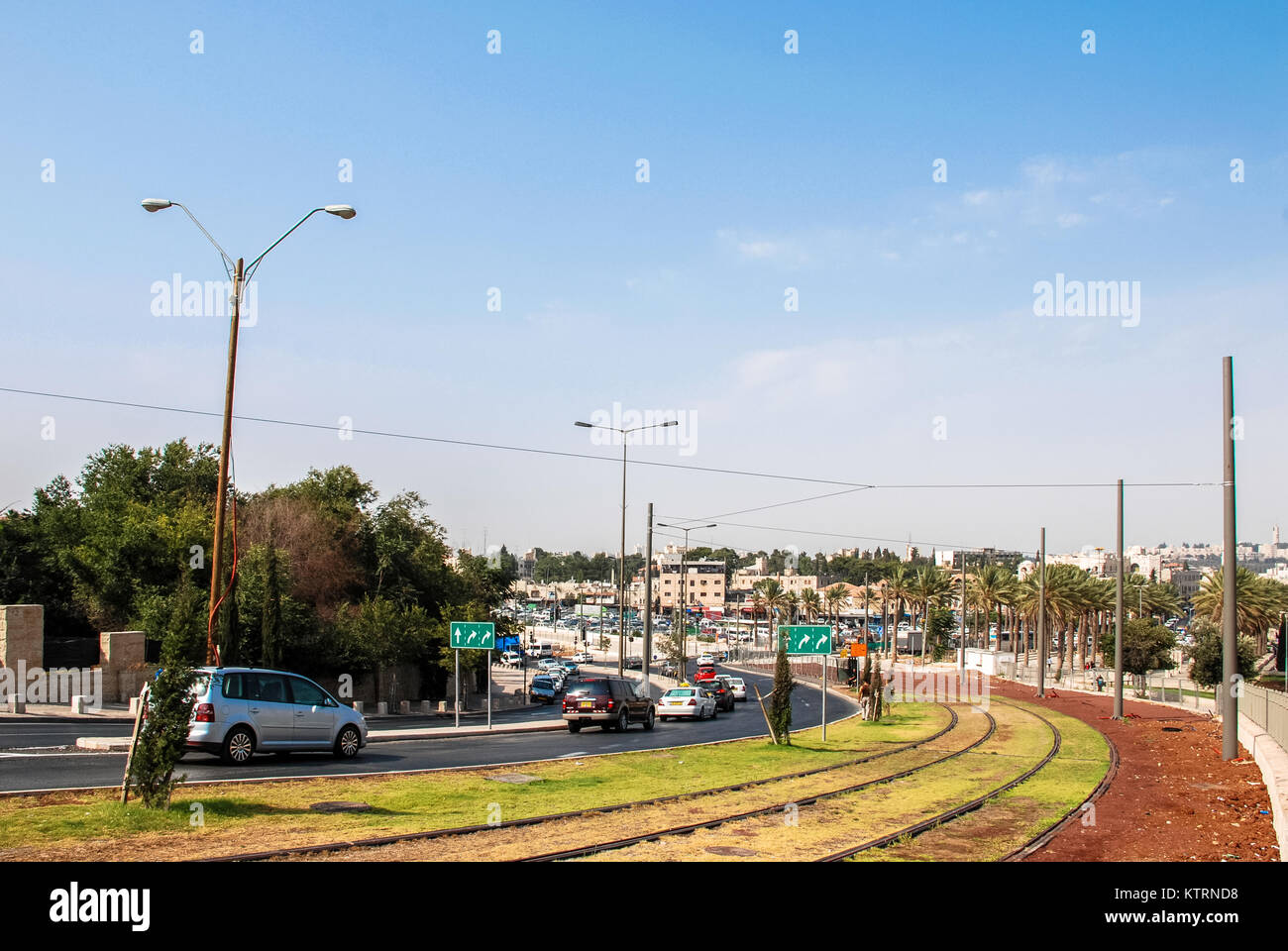 JERUSALEM, ISRAEL - AUGUST 03, 2010: Horizontal picture of the rail and ...