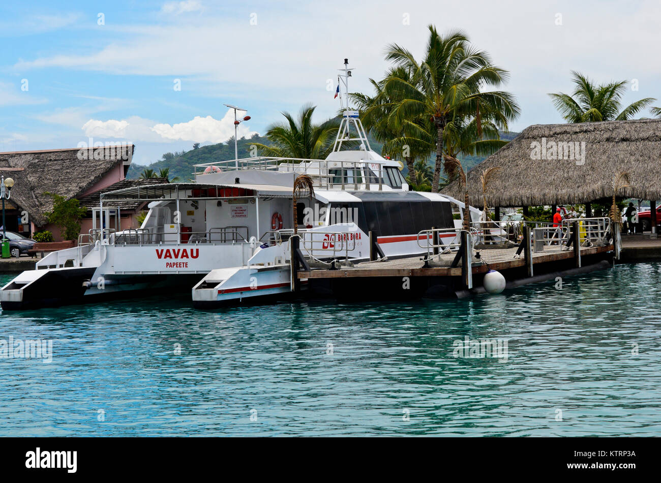 Ferry Boat to Airport at Vaitape, Bora Bora, French Polynesia Stock ...