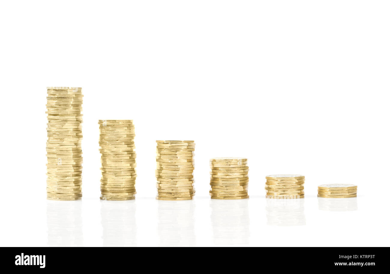 step of golden coins stacks showing increase , Business chart with ...