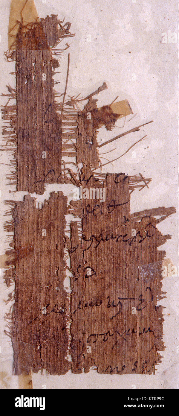 Fragment of papyrus with Greek text. Used with permission from the Reed ...