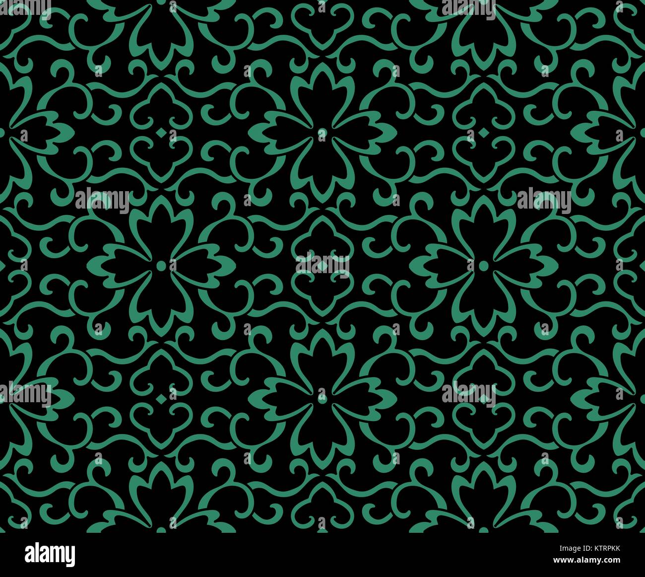 Seamless Chinese Background Spiral Curve Vine Flower Stock Vector Image ...