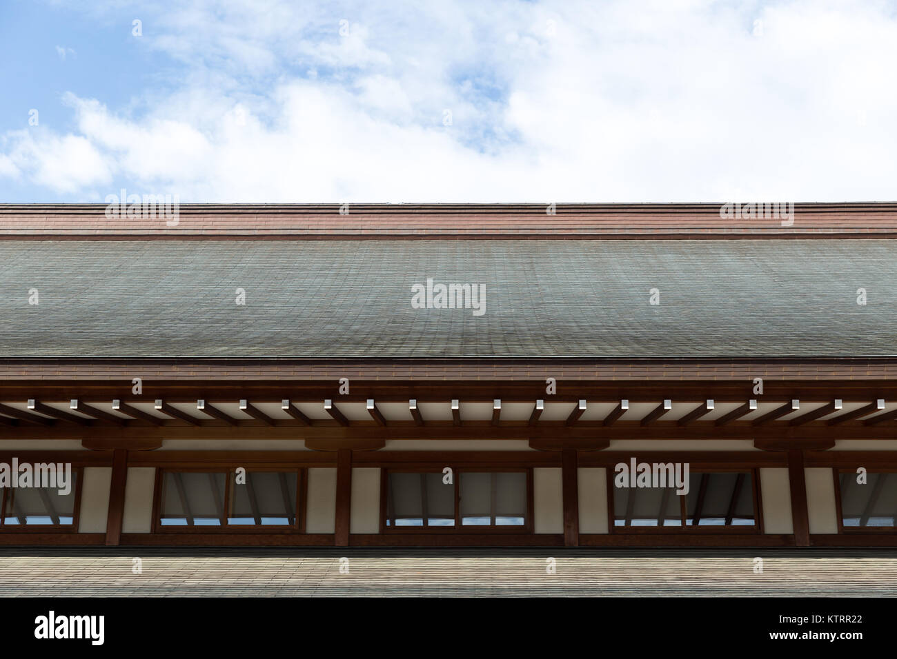 Slope wooden roof in Japanese Shrine Temple traditional style Stock ...
