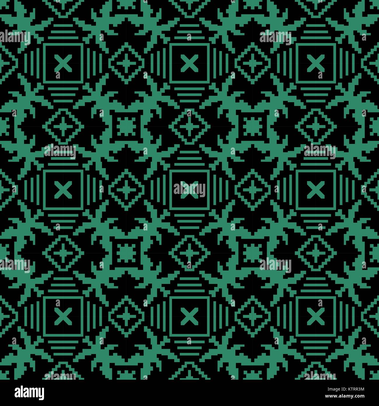 Antique seamless green background mosaic square cross geometry Stock ...