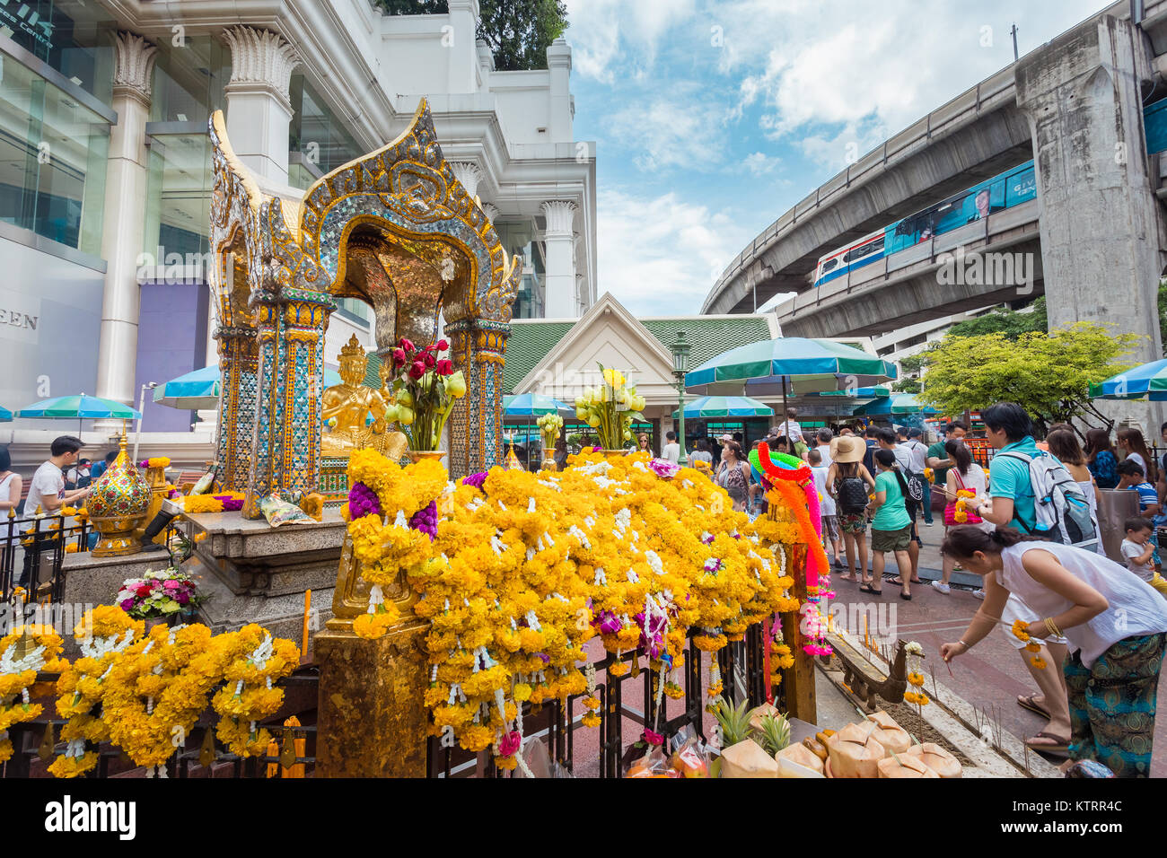 The Erawan Shrine in Bangkok BANGKOK, THAILAND - AUGUST 11: The Erawan ...