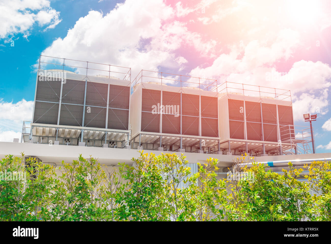 HVAC Air Chillers on Rooftop Units of Air Conditioner for Large ...