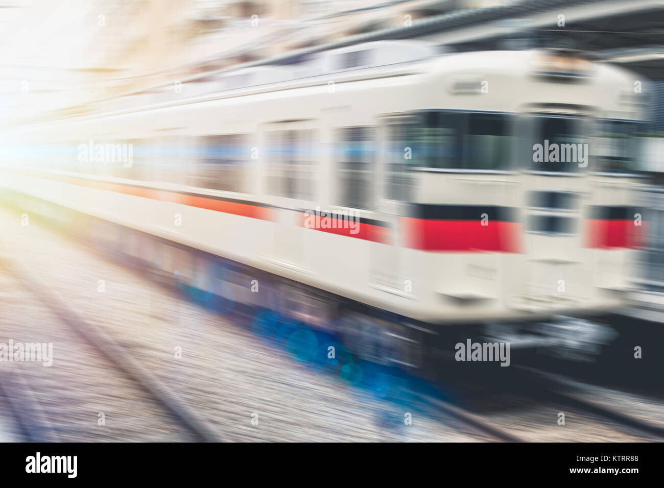 Blur train fast japan local railway transport concept for background ...