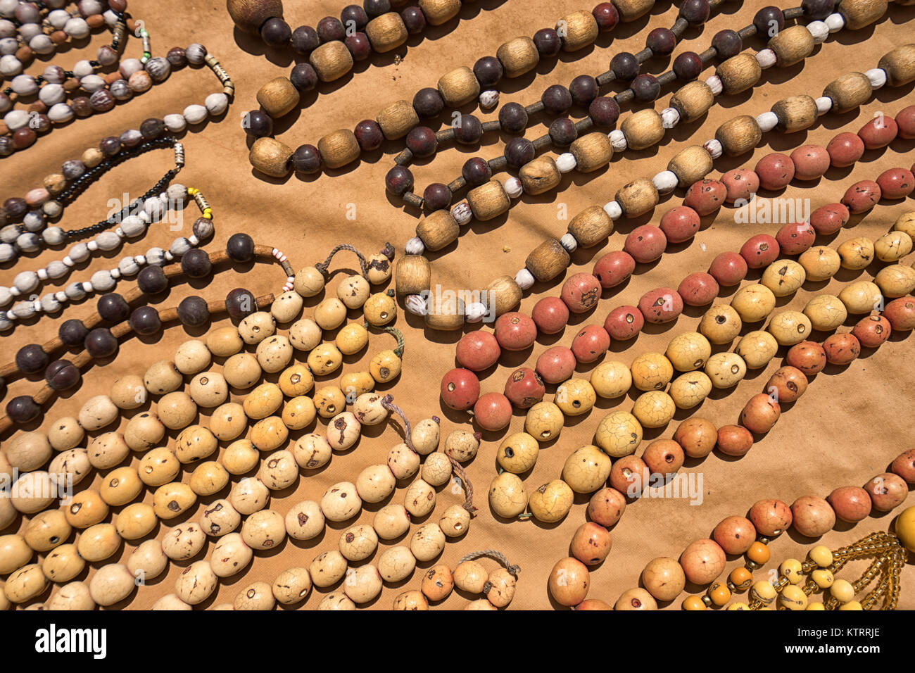 Otavalo, Ecuador-December 23, 2017: artisan indigenous necklaces made ...