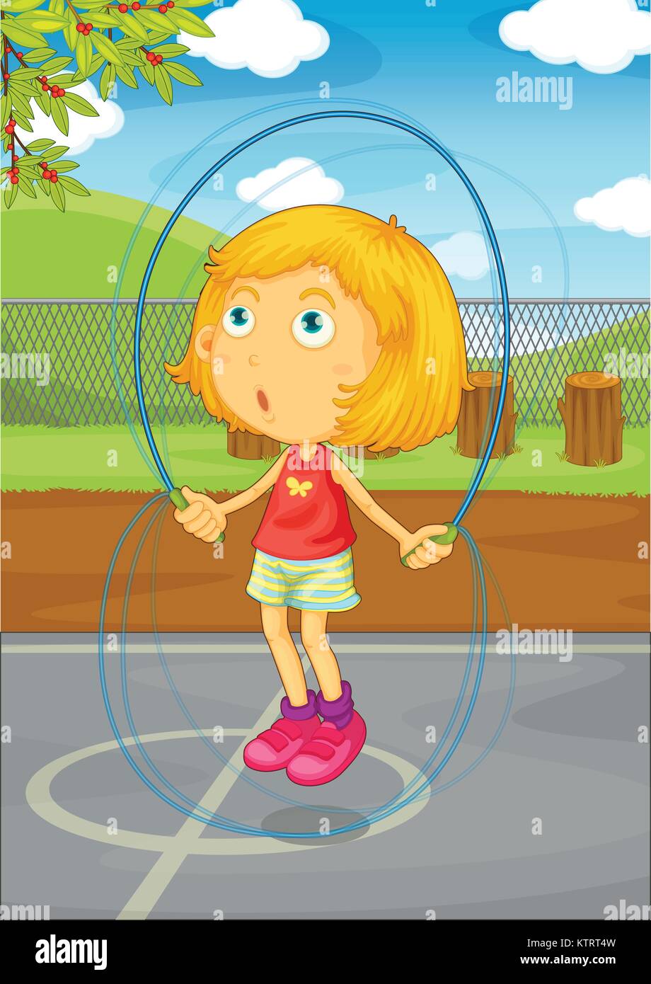 Lady playing skipping Stock Vector Images - Alamy