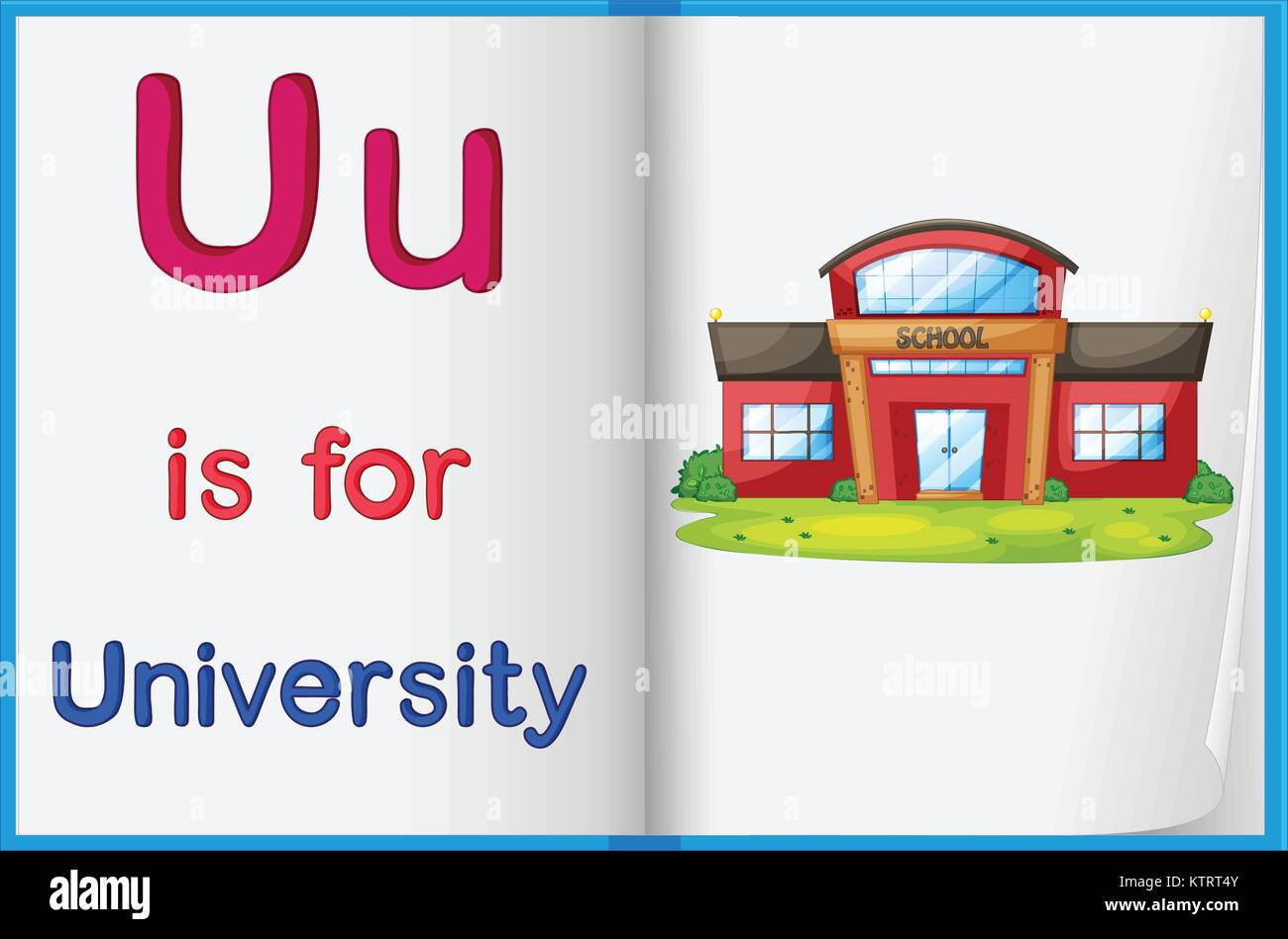 Illustration of the letter U in a book Stock Vector Image & Art - Alamy