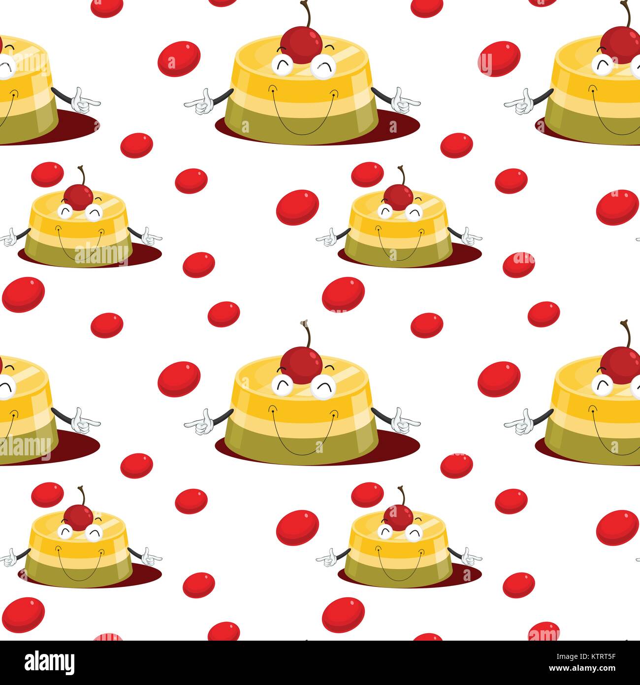 illustration of a puding and berries on a white background Stock Vector ...