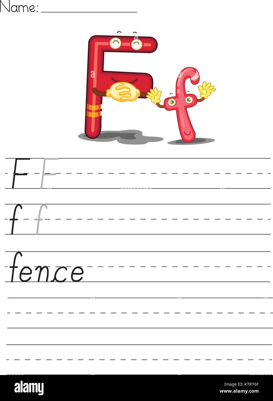 Illustrated alphabet worksheet of the letter f Stock Vector Image & Art ...