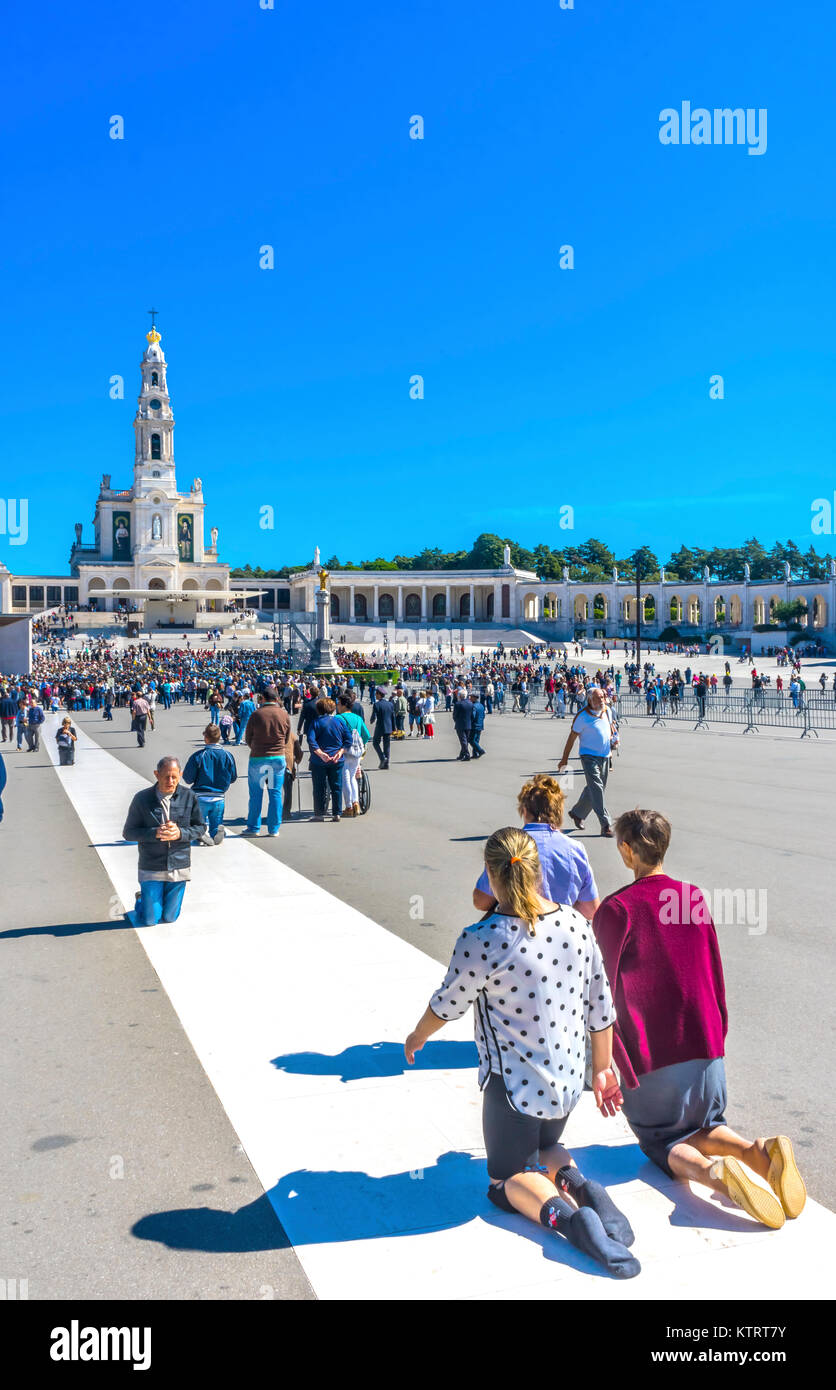 Kneeling Believers Pilgrims 100th Anniversary of Apparations ...