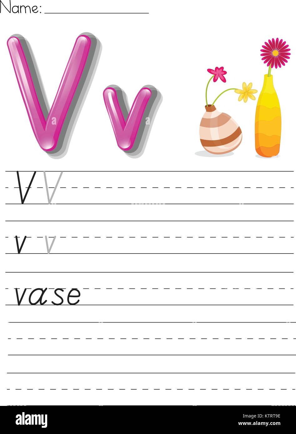 Alphabet worksheet on white paper Stock Vector Image & Art - Alamy