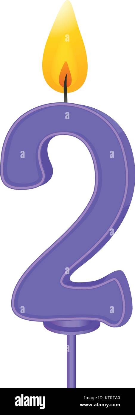 Number 2 birthday candle clipart hi-res stock photography and images ...