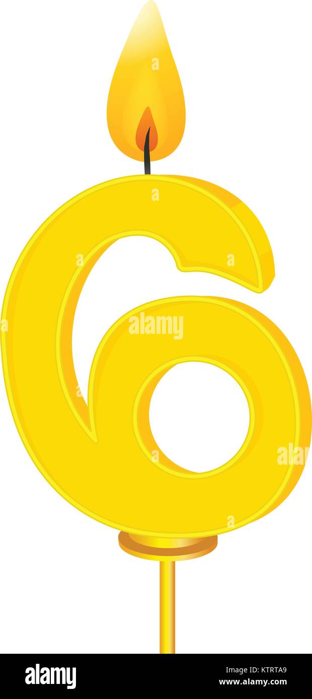 Illustration of a birthday candle number Stock Vector Image & Art - Alamy