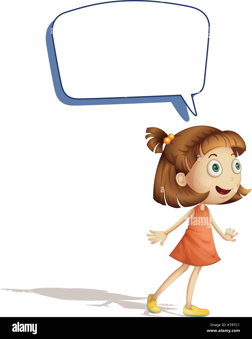 illustration of a girl and call out on a white background Stock Vector ...