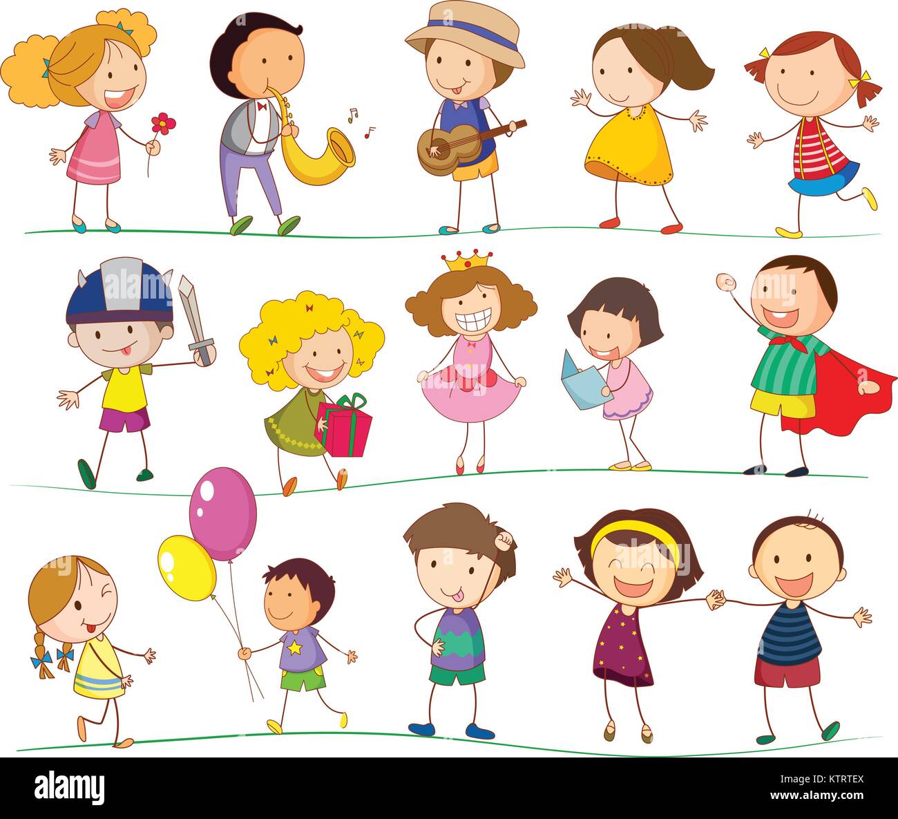 Illustration of mixed simple kids Stock Vector Image & Art - Alamy