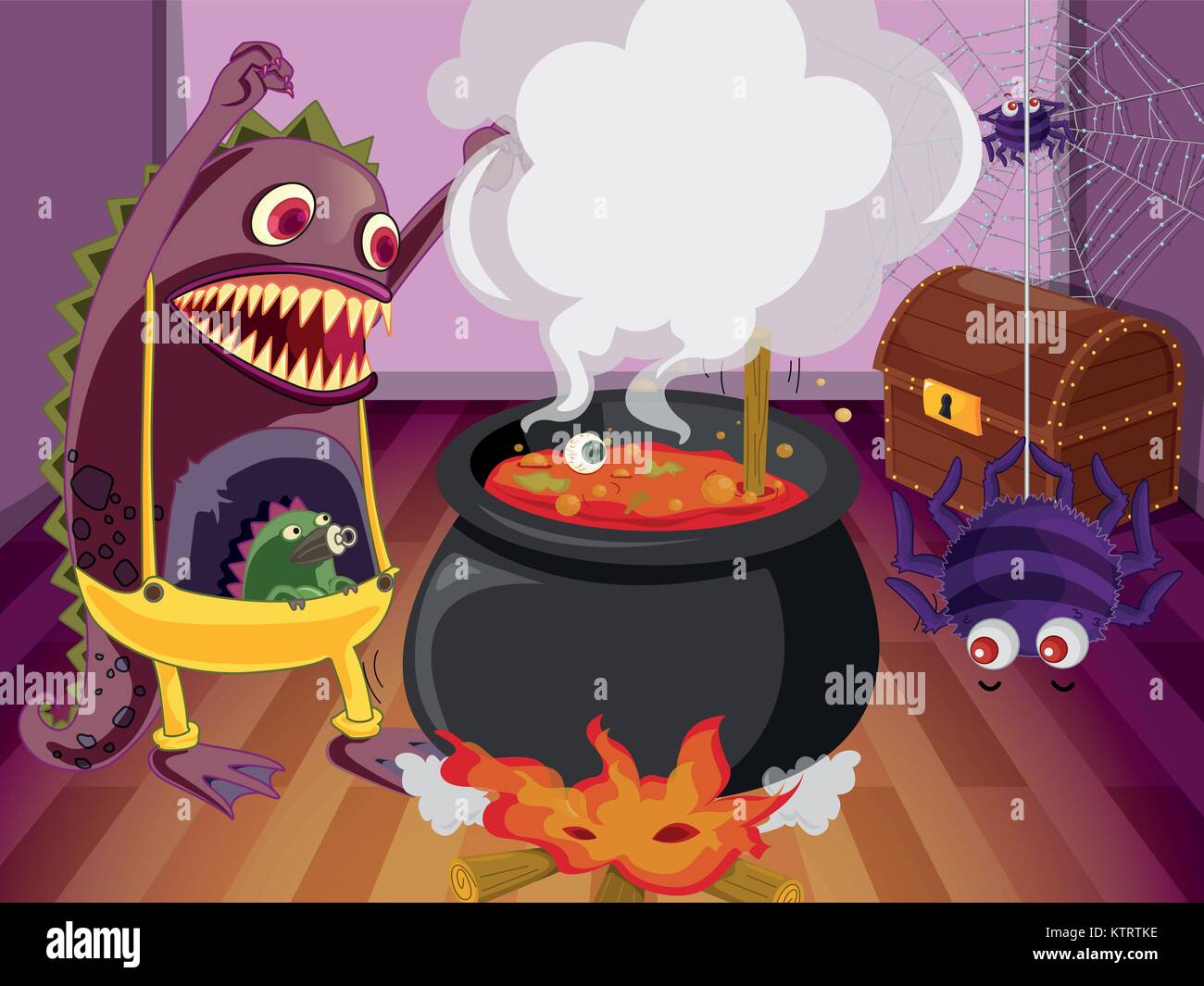 illustration of a monster in a room Stock Vector Image & Art - Alamy