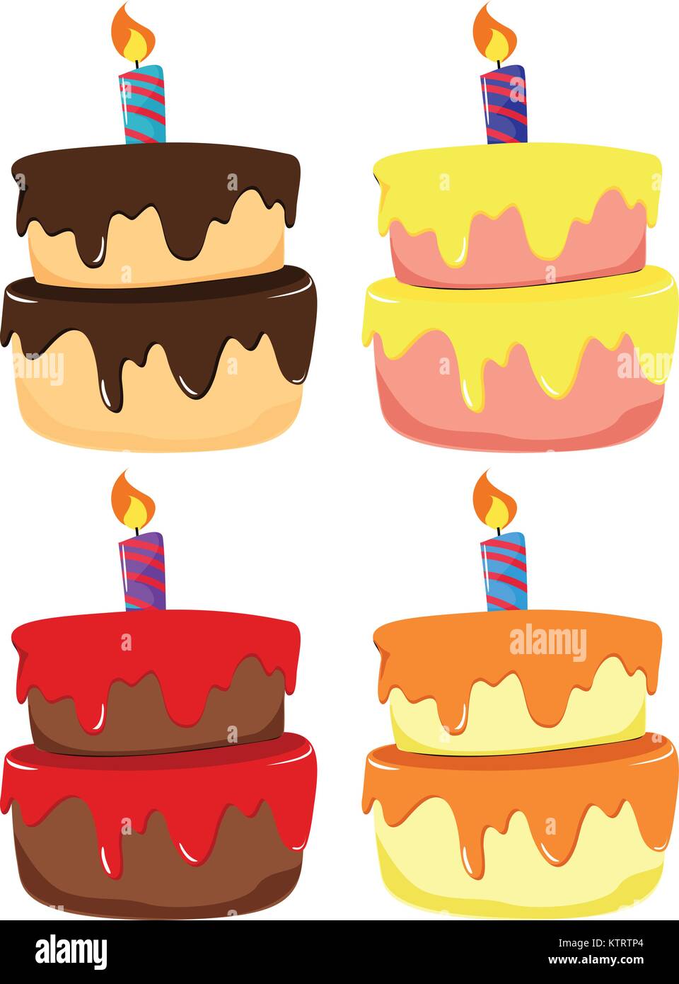Illustration of 4 cakes on white Stock Vector Image & Art - Alamy