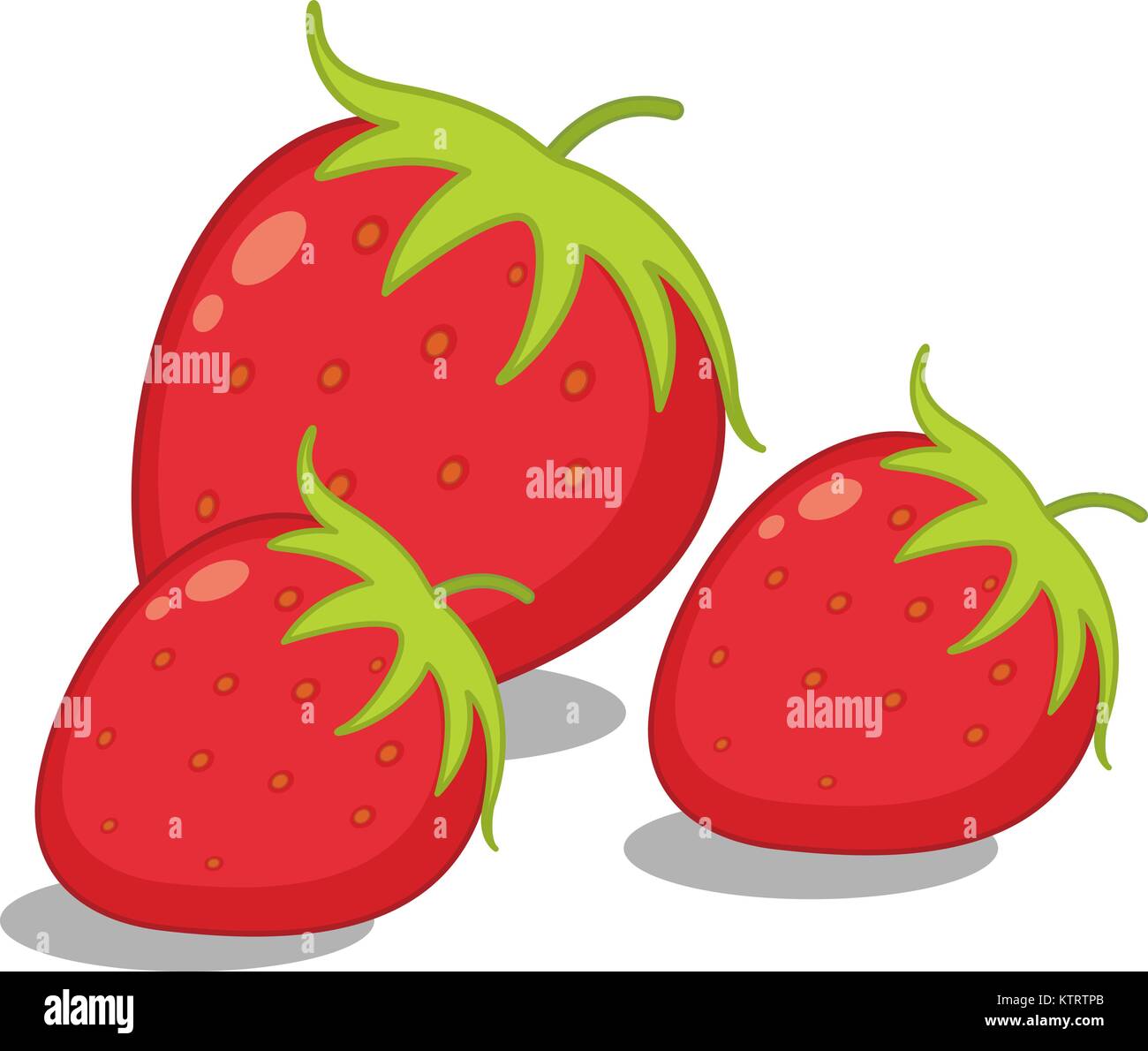 Illustration of three strawberries on white Stock Vector Image & Art ...