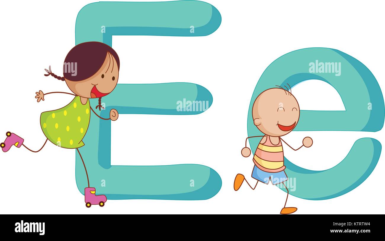 Illustration of children in a letter of alphabet Stock Vector Image ...
