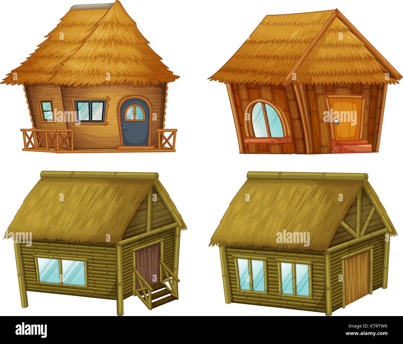 Wooden cabins on a white background Stock Vector Image & Art - Alamy