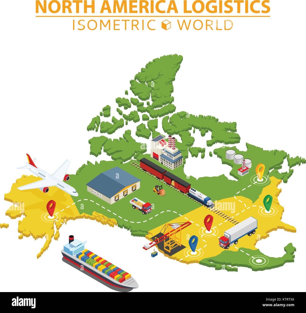 USA transportation and logistics. Delivery and shipping infographic ...