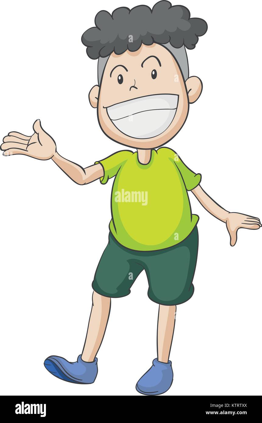 illustration of a boy on a white background Stock Vector Image & Art ...