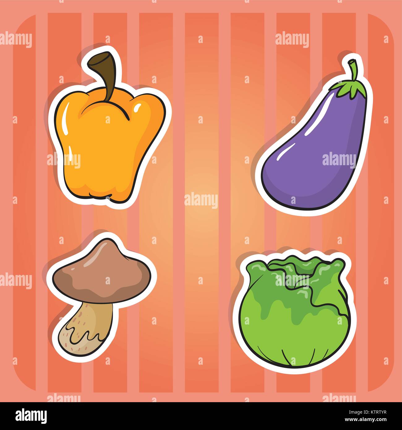 illustration of vegetables on a pink background Stock Vector Image ...