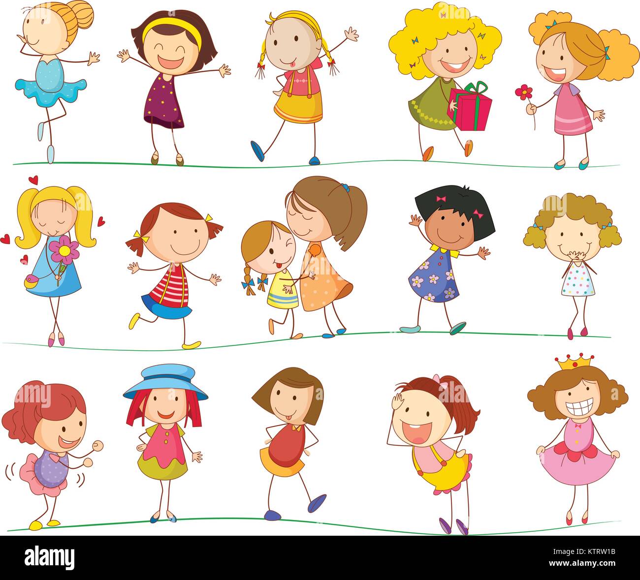 Illustration of a group of mixed kids Stock Vector Image & Art - Alamy