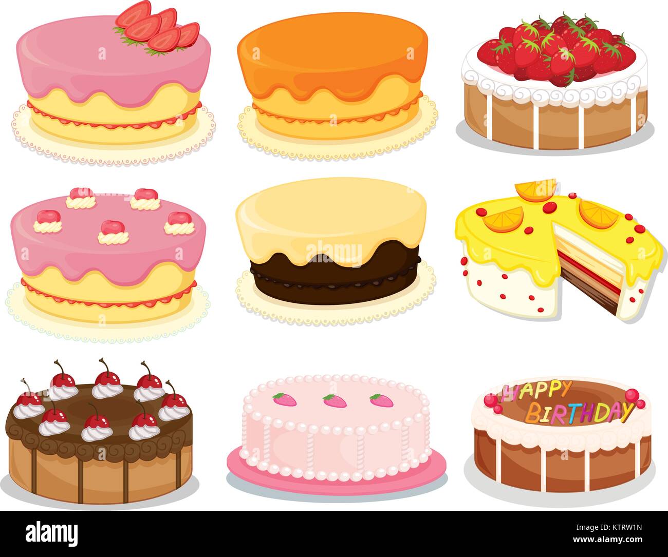 Illustration of many cakes on white Stock Vector Image & Art - Alamy