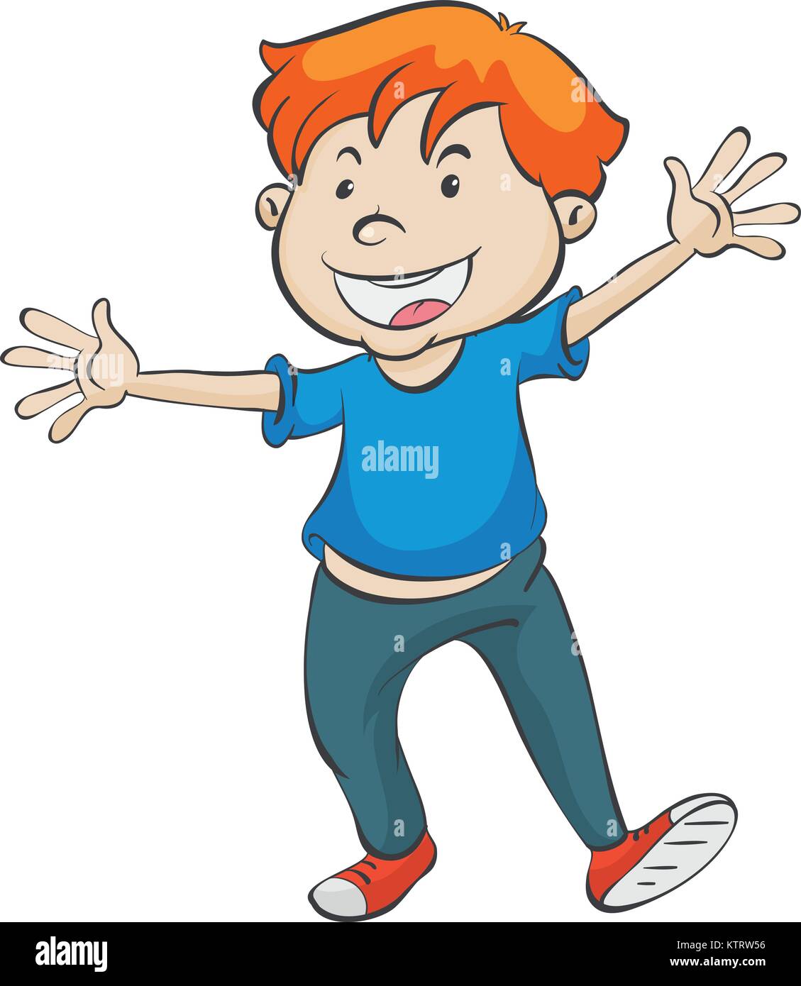 illustration of a boy on a white background Stock Vector Image & Art ...