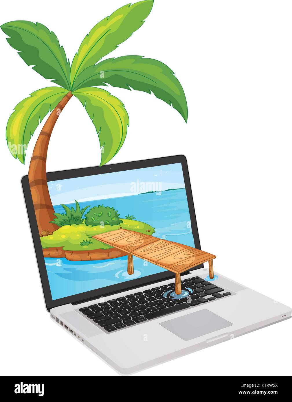 Monitor beach Stock Vector Images - Alamy