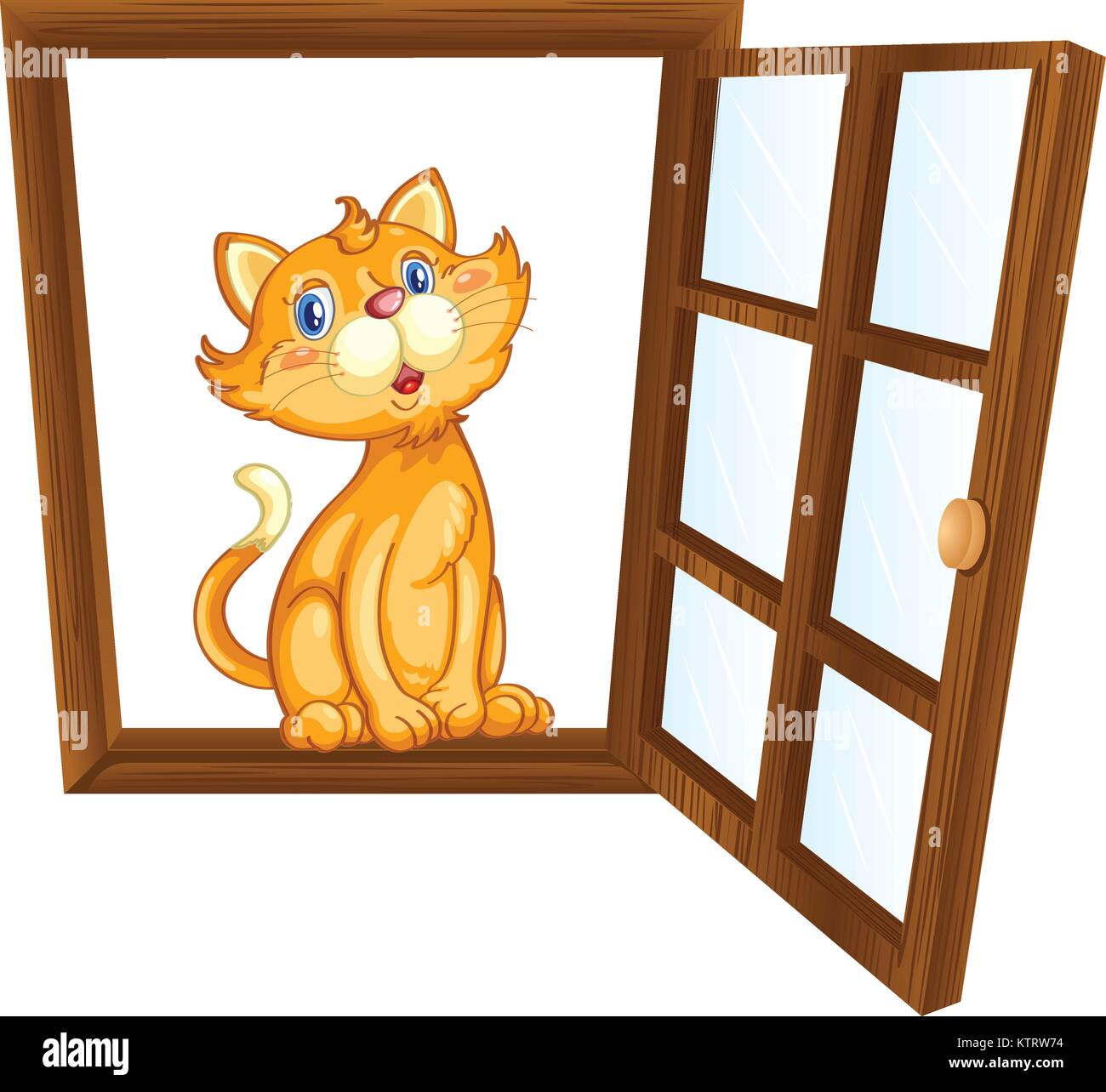 Illustration of a cat in a window Stock Vector Image & Art - Alamy