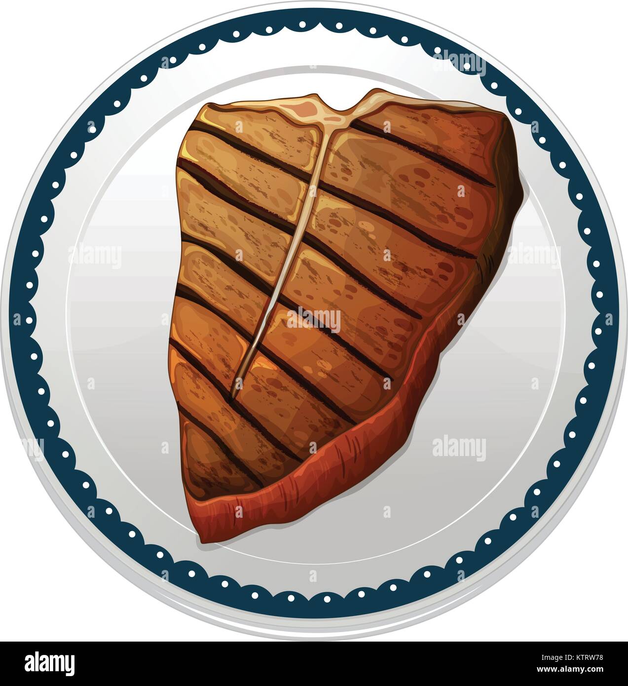 a steak and a plate illustration Stock Vector Image & Art - Alamy
