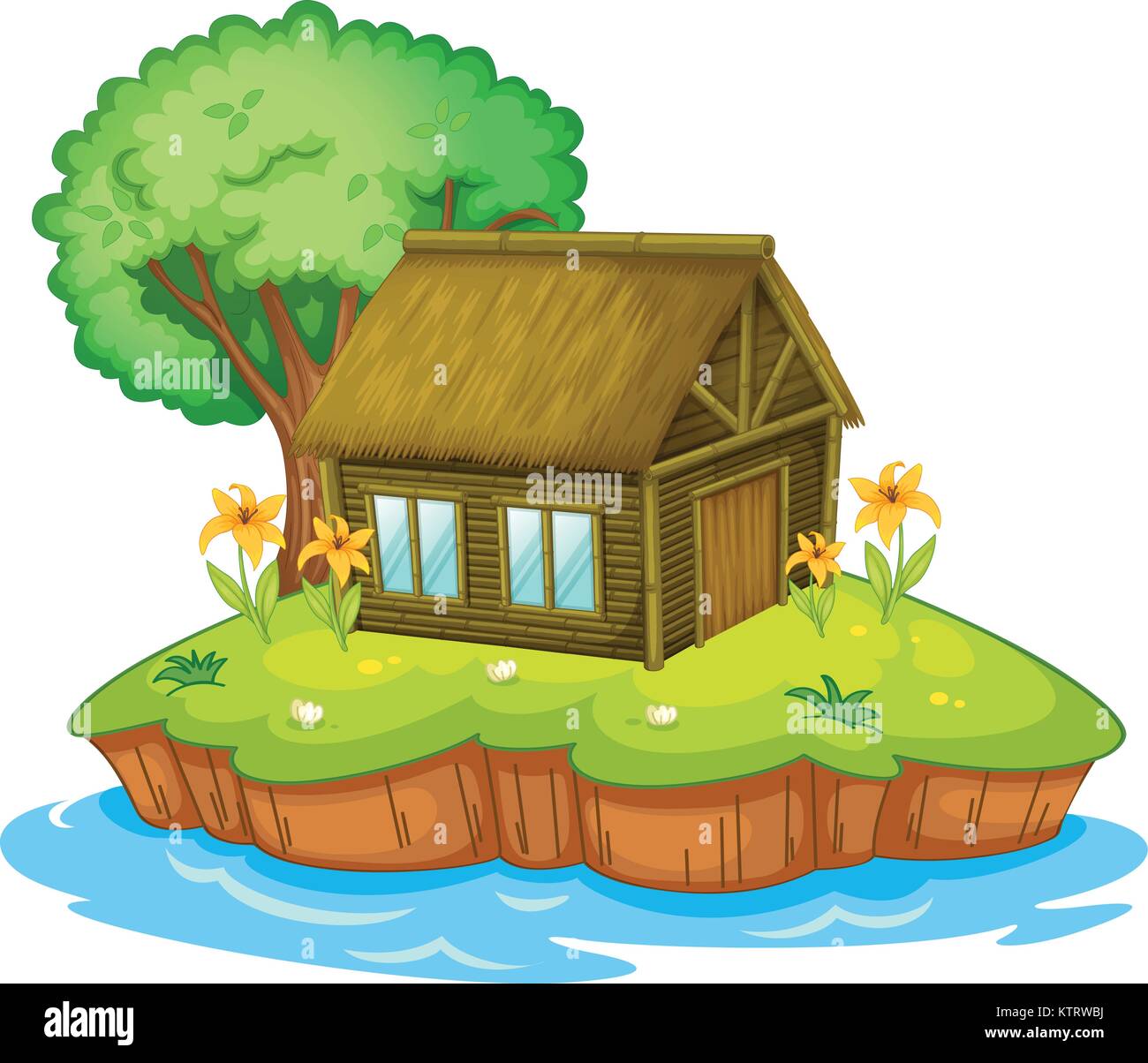Illustration of a hut on an island Stock Vector Image & Art - Alamy