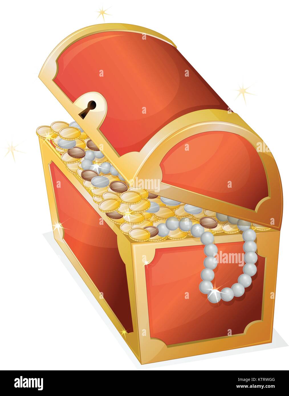 illustration of a jewellery and a box on a white background Stock ...