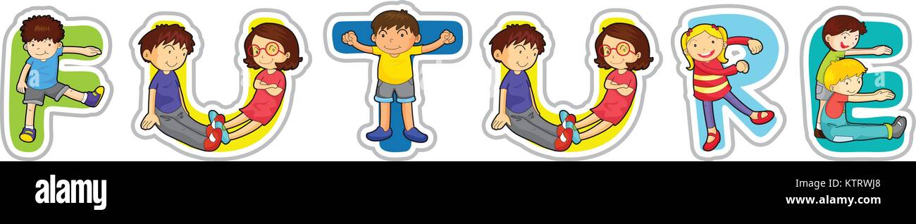 illustration of english word future on a white background Stock Vector ...