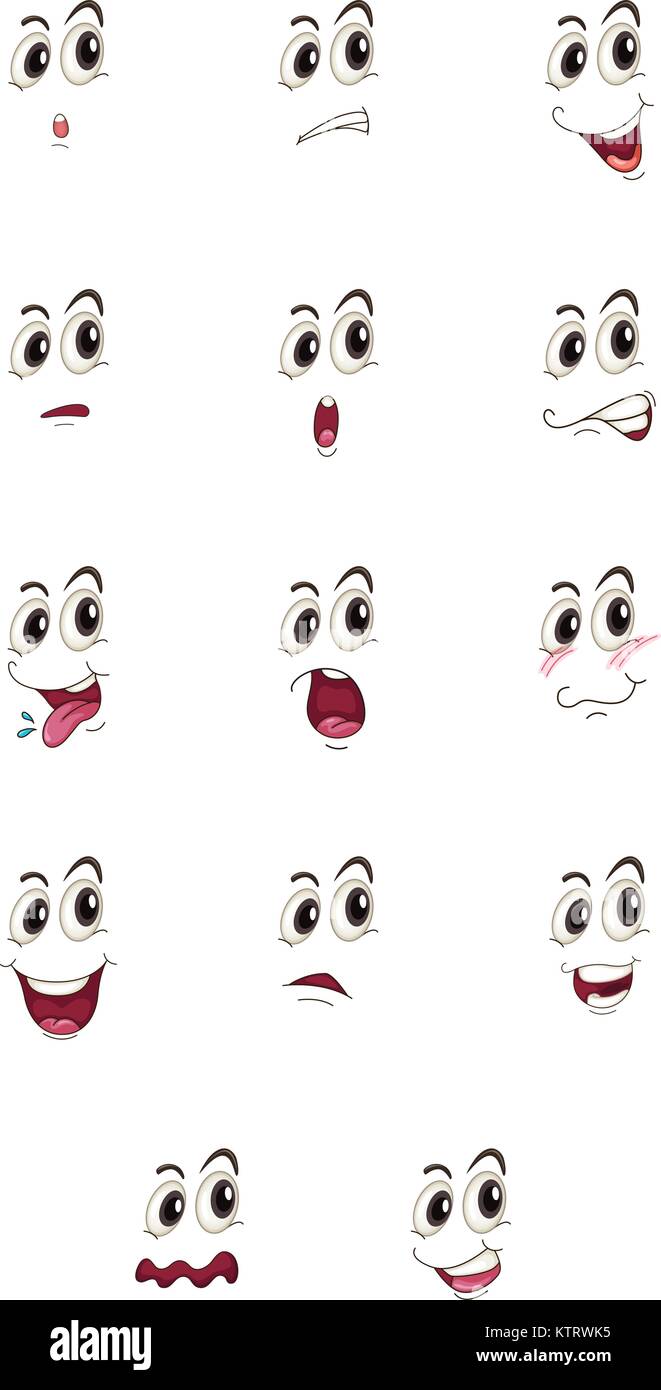 illustration of faces on a white background Stock Vector Image & Art ...